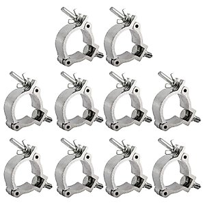 10 Pack O-Clamp 2 Inch Aluminum Alloy Stage Lights Truss Clamp, Fit for 48-51mm OD Tube/Pipe, Heavy Duty 220 lbs Load Capacity