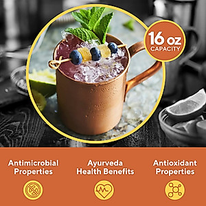 Moscow Mule Copper Mug by Solid Copper - Authentic Moscow Mule Mugs Unlined 16 oz