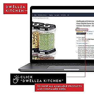 DWËLLZA KITCHEN Pasta Storage Containers for Pantry Airtight - 2 Pc Spaghetti Container Storage - Ideal for Spaghetti & Noodles, Kitchen Pantry Organization and Storage - Keeps Food Fresh & Dry