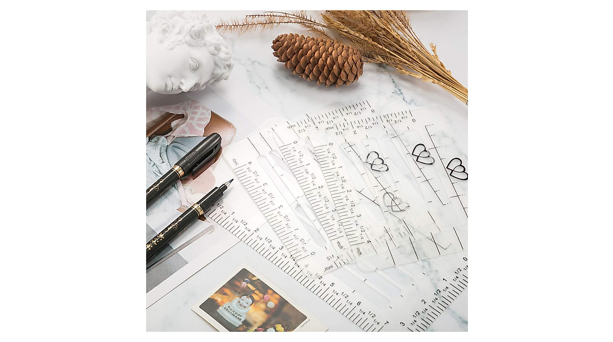 7-Piece Addressing Guide & Brush Pens for Perfect Envelopes