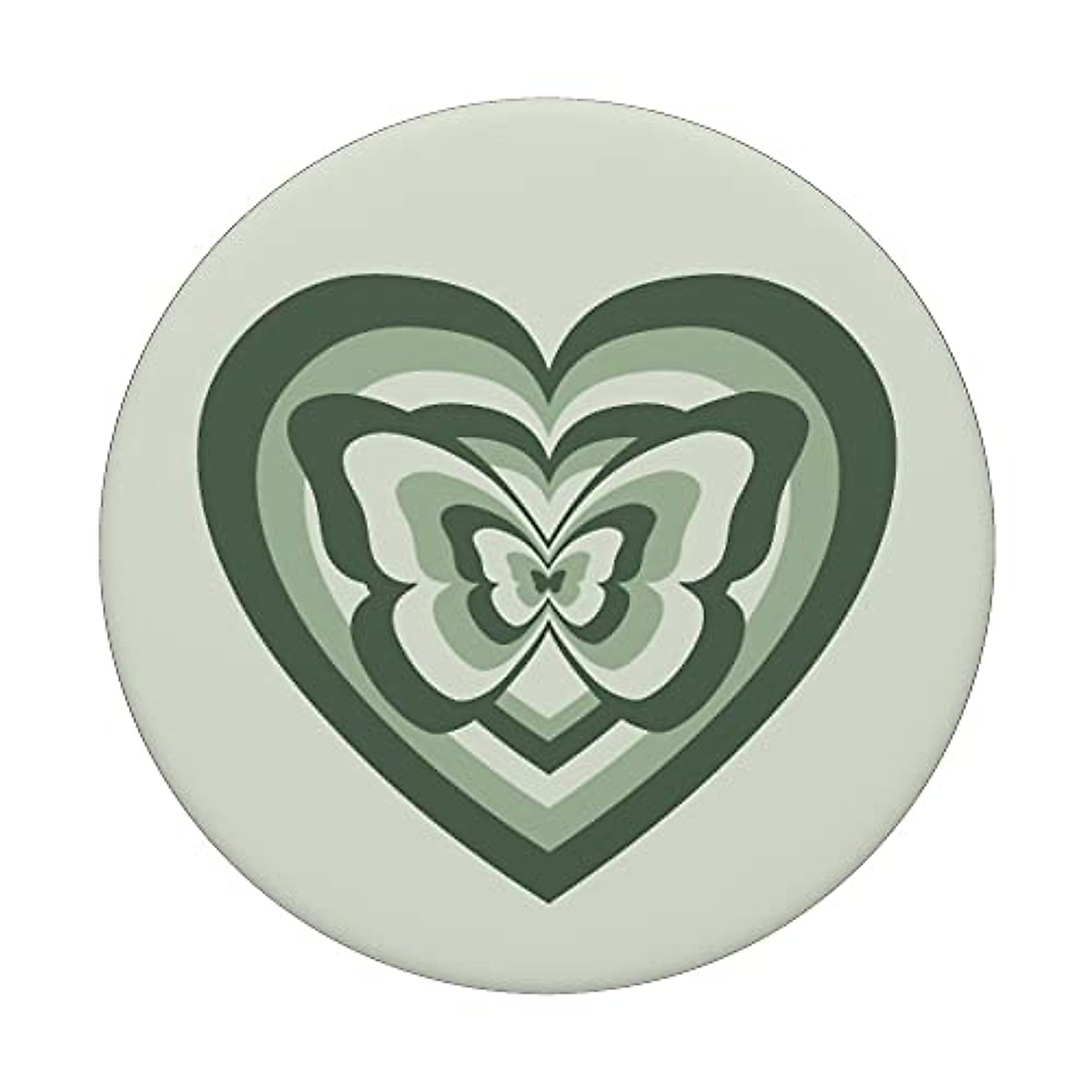 Sage Green Aesthetic Love Heart Coffe Latte Butterfly PopSockets Swappable PopGrip
