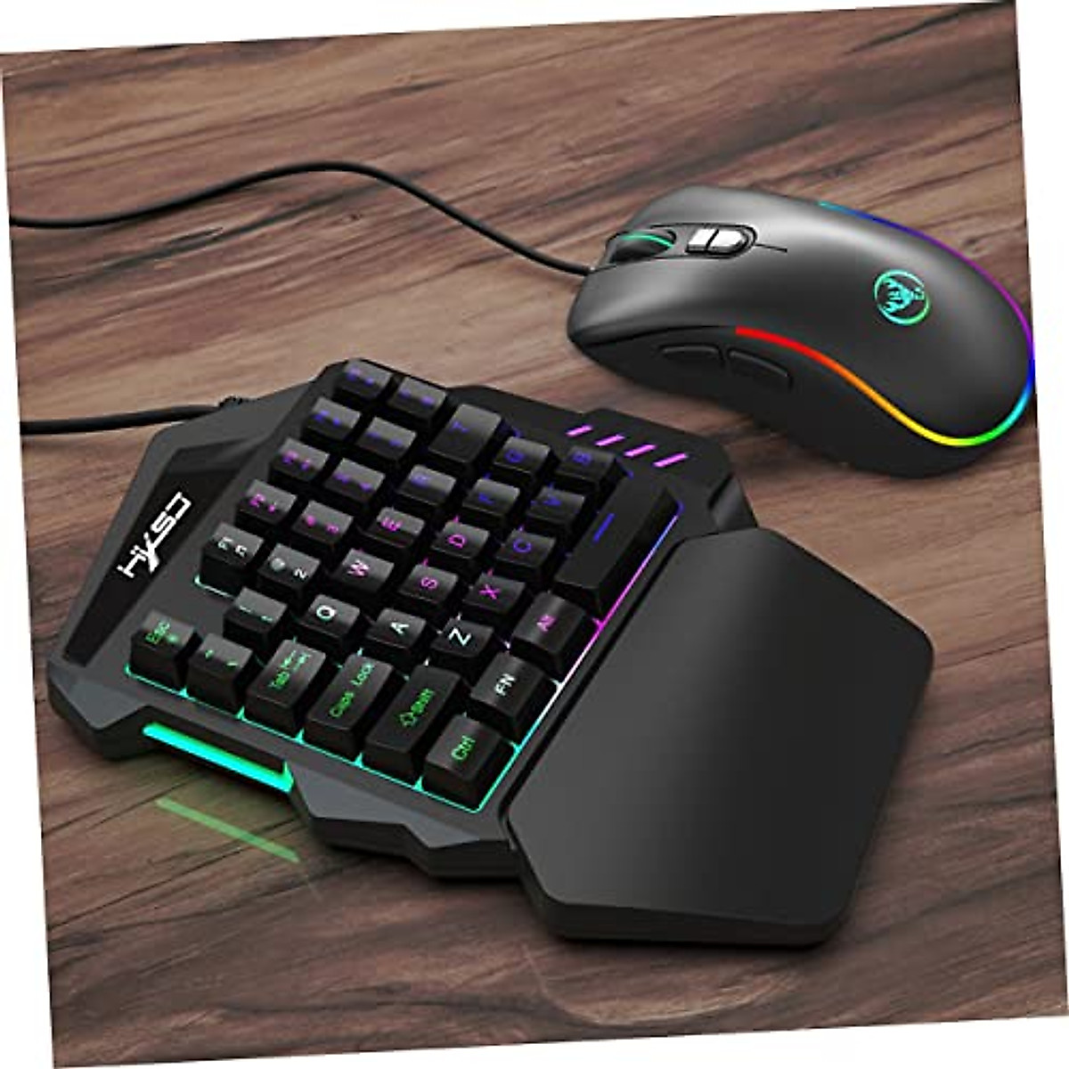 UKCOCO 1 Set one-Hand Human Body Ergonomic Gaming one Hand RGB Keyboard Mechanical Ergonomic Gaming Keyboard v100 Keyboard Left Hand Gaming Keyboard Gaming Keyboard Mouse Plastic