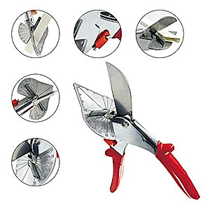 MIFUSE Miter Shears 53103 Quarter Round Cutting Tool with 45 to 135 Degree Adjustable Angle Block for Accurate Angle Cutting of Plastic, Rubber,Wood,Decorative Moldings,PVC,Tile Edges,Trim