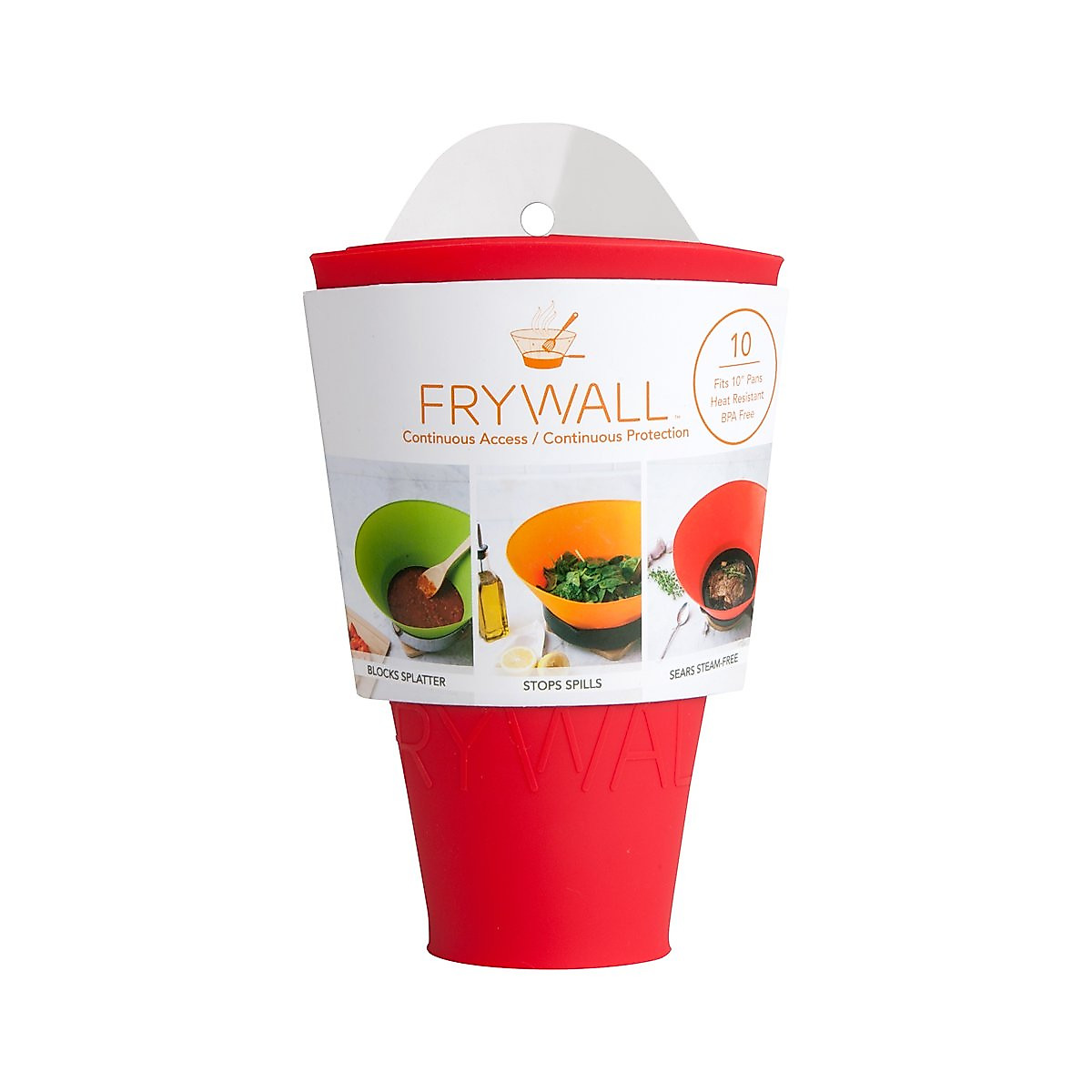 Frywall 10 (Medium) - Red - Splatter Guard, as Seen on Shark Tank