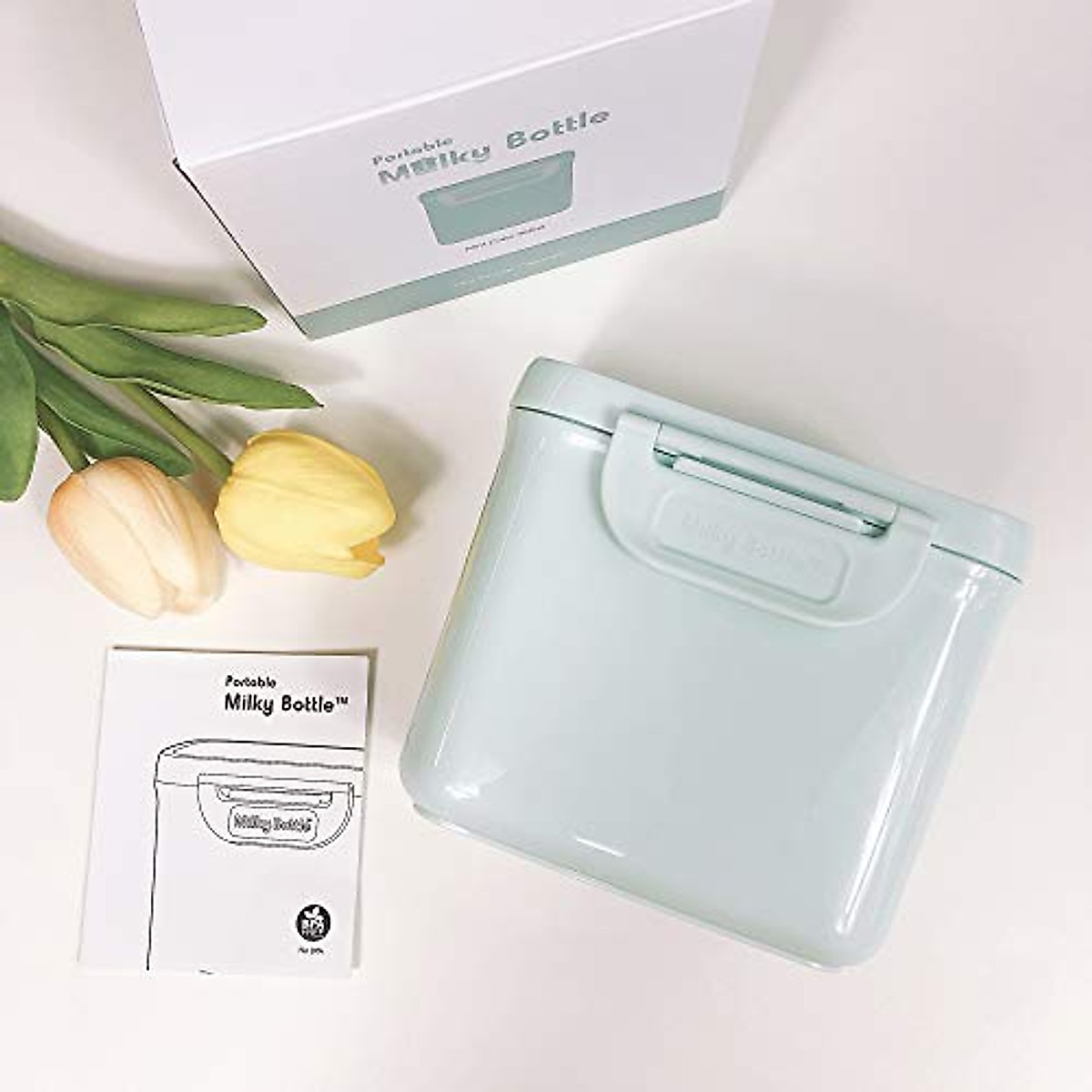 Portable Baby Formula Dispenser Container for Travel Outdoor Milky Bottle (Mint, Small (150g))