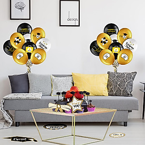 45 Pieces Nurse Balloons 12 Inch Nursing Congrats Graduation Celebration Balloons Decorations Latex Balloons for Nurse Doctor College High School Graduation Party Supplies (Black, Gold, White)