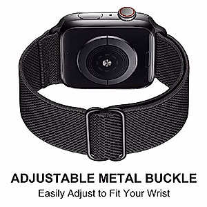 ShuYo Compatible with Apple Watch Bands 38mm 40mm 41mm 42mm 44mm 45mm,Adjustable Soft Solo Loop with Buckle Woven Elastic Sport Bands for iWatch Series SE/8/7/6/5/4/3/2/1(38 40 41MM)