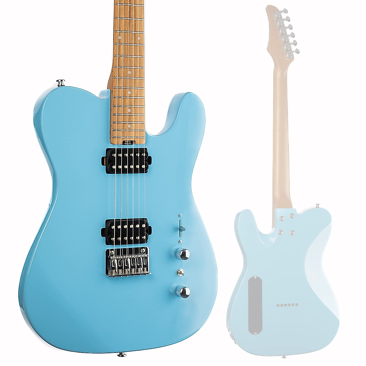 Censtar Electric Guitar, Solid Electric Guitar Consists of a Roasted Mahogany Body and Maple Neck,Professional/Full Size Mercury Electric Guitar for Adults.