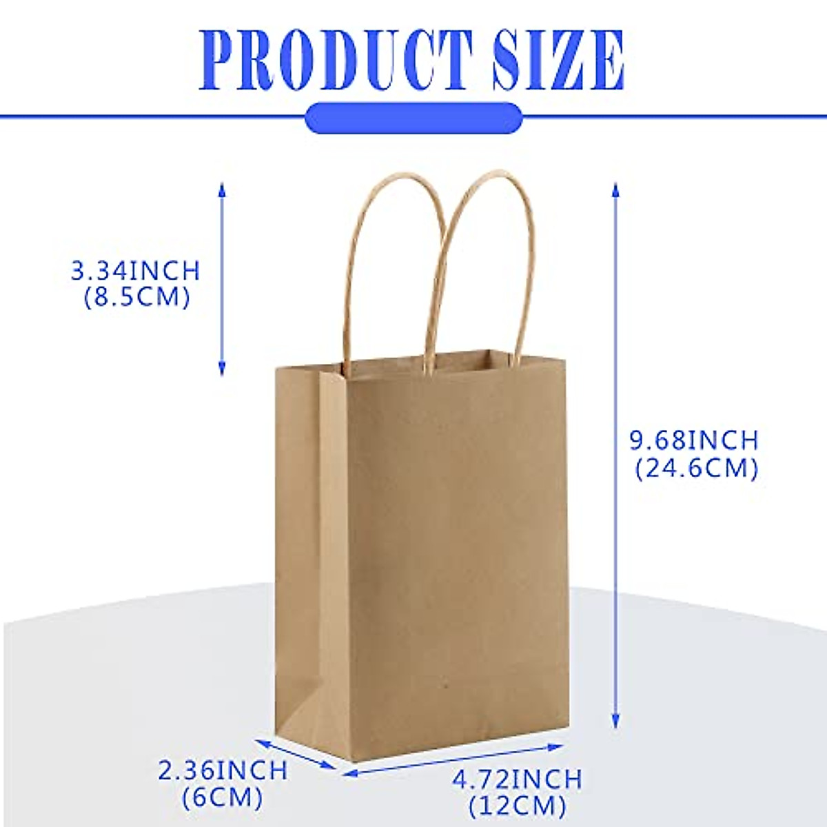 BadenBach 40 Pack Small Kraft Gift Bags with Handles,6.3"x4.7"x2.4",Recycled Mini Kraft Paper Gift Bags Bulk Candy Treat Party Favor Bag for Grocery Retail Christmas Birthday Wedding (Brown)