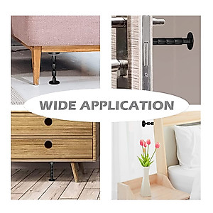 Neatbuddy 2PC Black Adjustable Bed Frame Anti-Shake Tool , Headboard Stoppers with Free Furniture Pad, Protect The Wall from Banging (1.18-4.92in)