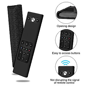EVAHOM Silicone Case for PDP Gaming Multipurpose Media Remote Control: Xbox Series X,S/Xbox One/Xbox,Anti-Slip Shockproof Waterproof Remote Cover for PDP Xbox One,Protective Sleeve Black