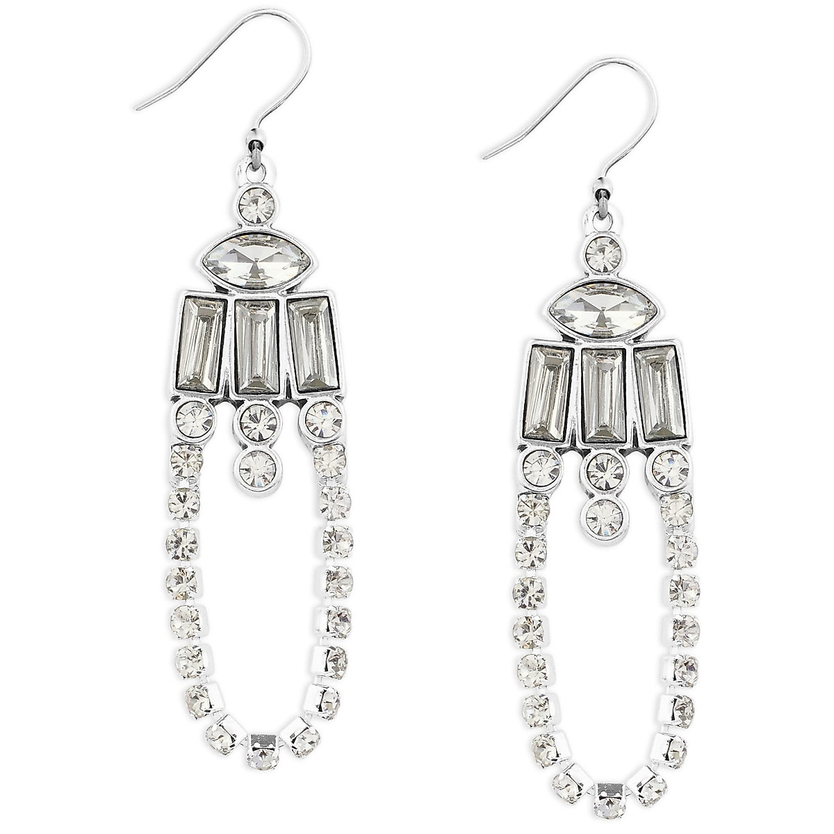 Lucky Brand Statement Sparkle Stud Earrings,Silver,One Size