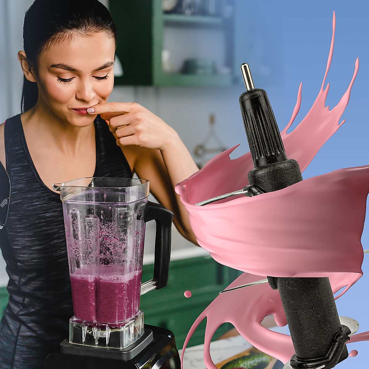 6-Stacked Blade Assembly Replacement Part 496KUB490 for Nutri Ninja Auto-IQ Pro Complete BL490 / BL491 / BL492 / BL492W /BL494 (6-Stacked Blade)