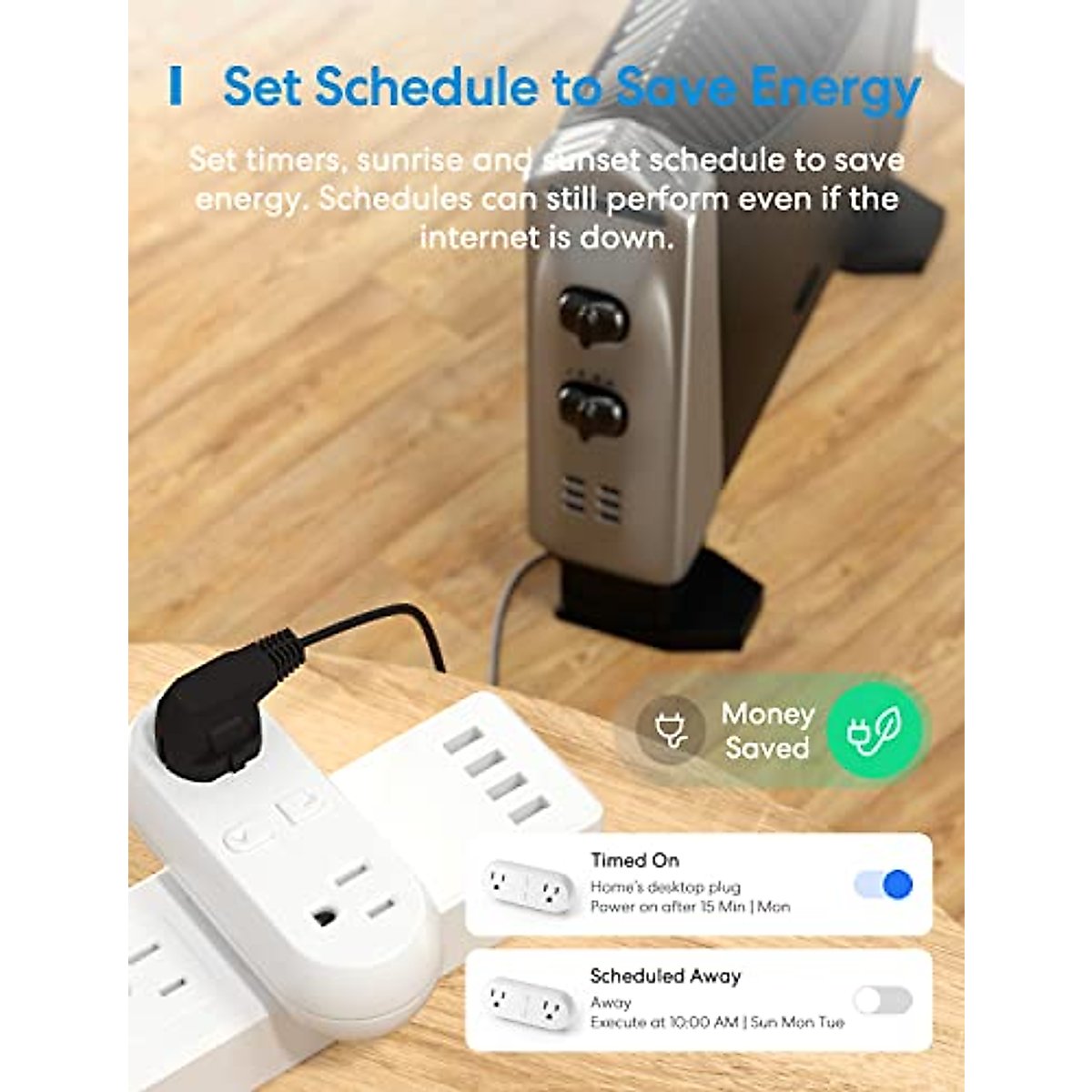 Meross WiFi Dual Smart Plug, 15A 2-in-1 Smart Outlet, Support Apple HomeKit, Siri, Alexa, Echo, Google Home and SmartThings, Voice & Remote Control, Timer, No Hub Required, 2.4G Only, 1 Pack
