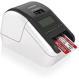 Brother QL-820NWB Professional Ultra Flexible Label Printer with WiFi, Ethernet and Bluetooth Connectivity, White - 110 Labels Per Minute, 300x600 dpi, Auto Cut, Includes 1 Roll of 400 Address Labels