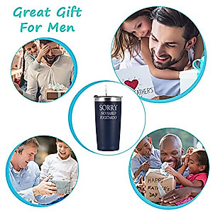 Sorry No Hablo Fuctardo Travel Tumbler Funny Birthday Christmas Gifts for Friends Dad Mom Sister Brother Family Coworkers, 20oz Insulated Stainless Steel Tumbler with Lid and Straw, Navy Blue
