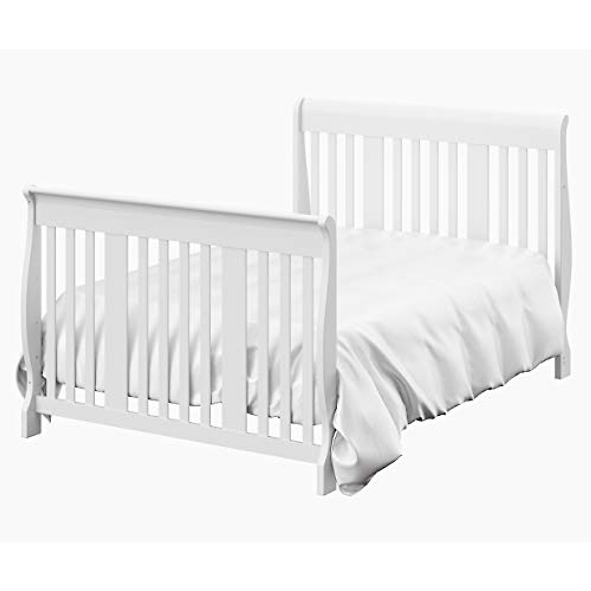Storkcraft Portofino 5-in-1 Convertible Crib and Changer (White) – Changing Table Combo with Drawer, Converts to Toddler Bed, Daybed Full-Size Storage Drawer