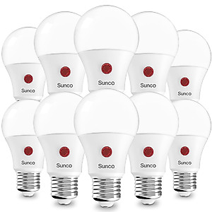 Sunco Lighting - 10 Pack A19 LED Dusk to Dawn Bulb for Home Residential Porch Patio Driveway Decorated Ambient Outdoor Twilight, 9W Equivalent to 60W 5000K Daylight, Auto On/Off Photocell Sensor UL