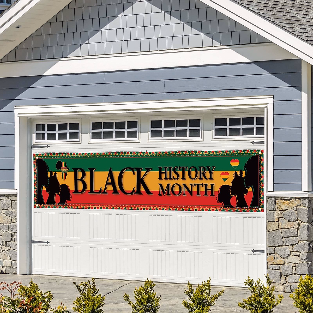 Happy Black History Month Banner for Fence African American Decoration Yard Garage Black Red Yellow Party Decorations Black Girl Holiday Deocr and Supplies