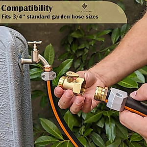 Little Gardener Garden Hose Repair Kit - Heavy Duty All Metal Body - 3/4 Inch Garden Hose Fittings - Female and Male Water Hose End Replacement - Hose Fix Set to Connect to Outside Water Hose Bib