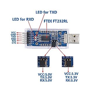 DSD TECH SH-U09C USB to TTL Serial Adapter with FTDI FT232RL Chip Compatible with Windows 11, 10, 7 and Mac OS
