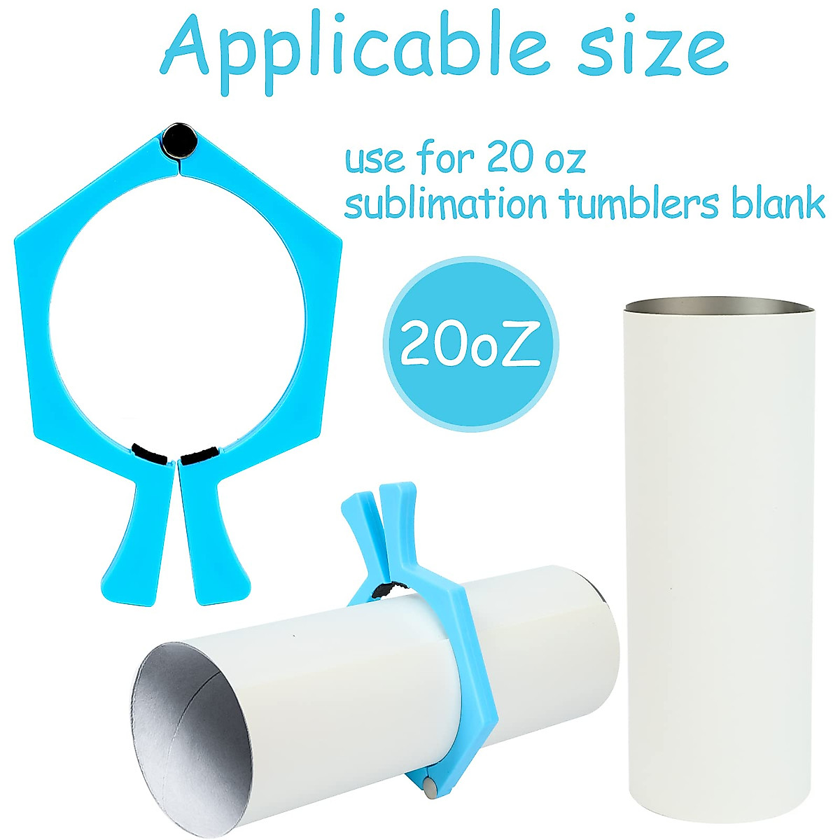 TEASIK 2 Pack Sublimation Tumblers Pinch, Cup Clip Tool for 20 Oz Sublimation Blanks Tumblers Supplies for Sublimation Paper and Tumblers (Pink+Blue) (DFAH54)