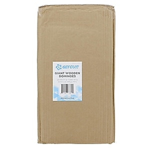 Get Out! Giant Wooden Dominoes 28-Piece Set with Bag – Jumbo Natural Wood & Black Numbers – Kids Adults Outdoor Games