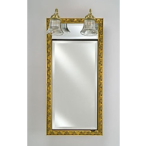 Signature Single Door Medicine Cabinet with Traditional Lights Finish: Parliament-Honey, Size: 17” x 30”