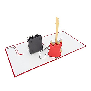 PopLife Guitar 3D Pop Up Card - Musician Birthday Card, Retirement Party, Father's Day, Teacher Gift from Student, Rock Band, Music School Graduation, Electric Bass Player, Concert, Recital