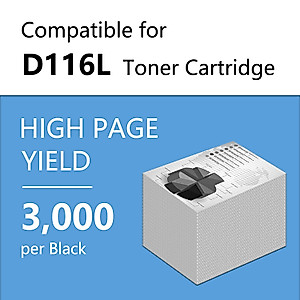Replacement for D116L MLT-D116L Toner Cartridge (1 Pack Black) Compatible for Samsung Xpress M2676FH M2825DW M2835 M2675FN M2676N M2625D M2626 M2885FW M2876HN M288x M262x Printer Toner Cartridge.