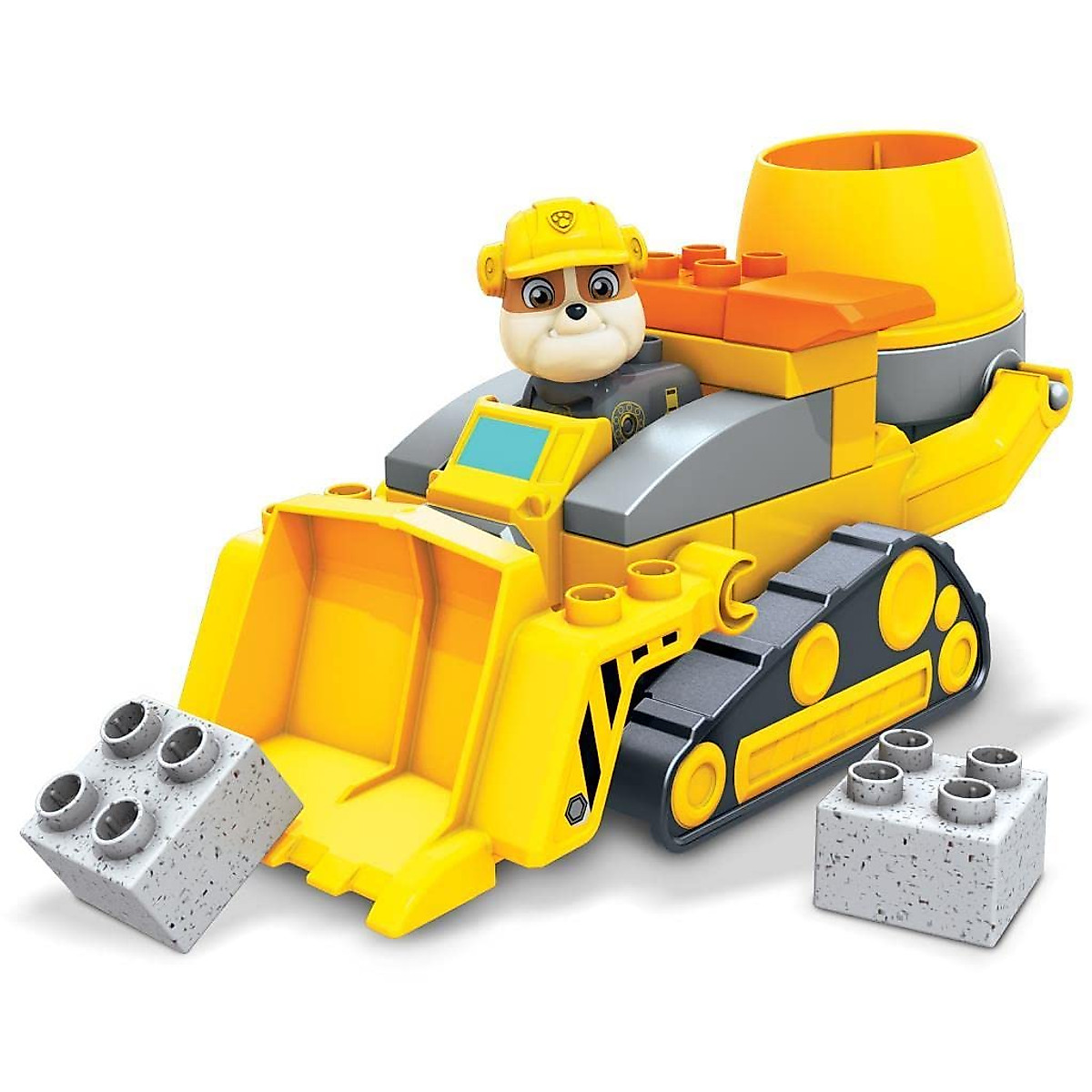 MEGA BLOKS PAW Patrol Toddler Building Blocks Toy Car, Rubble's City Construction Truck with 17 Pieces, 1 Figure, for Kids Age 3+ Years