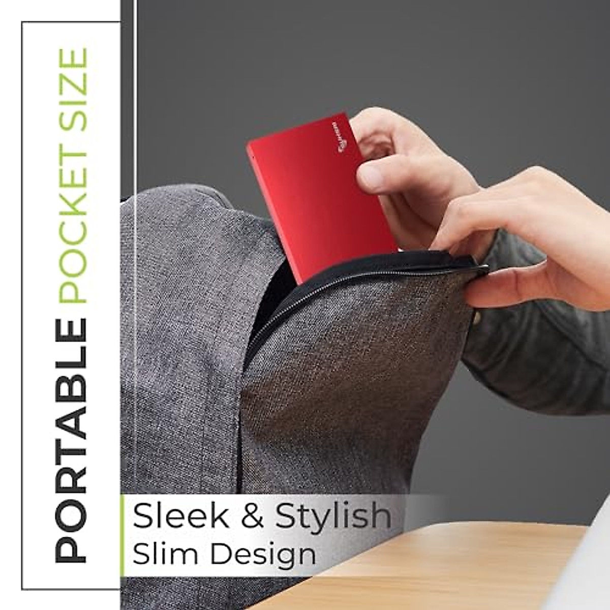 SUHSAI 160GB External Hard Drive USB 2.0, 2.5" Pocket Size Hardrive for Backup/Storage, Memory Expansion HDD, Slim Portable Hard Disk Compatible with MAC, PC, Laptop, Desktop, Chromebook (Red)
