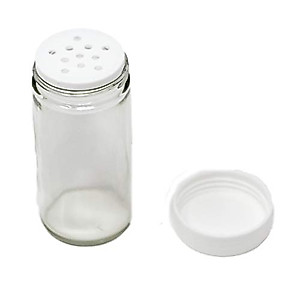 Glass Spice Jars- Set of Six Glass Spice Bottles