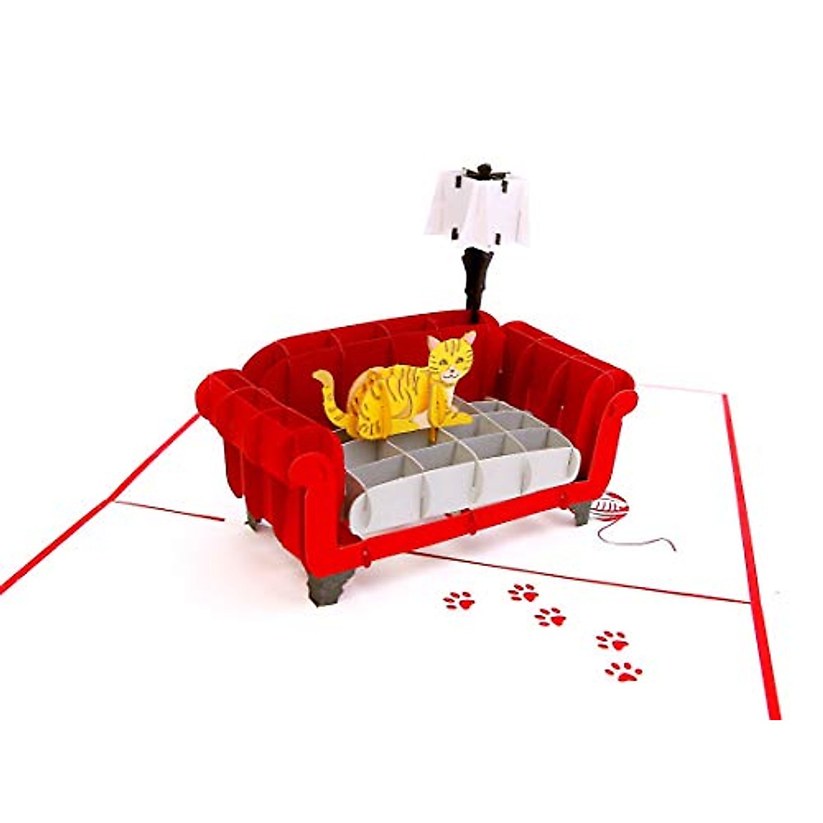 Liif Cat 3D Greeting Pop Up Card for All Occasions, Cat Birthday Card - Kitty, Cute, Fun, Thinking of You, Just Because, Thank You, Retirement, Cat Lover Gift (Cat On Couch)