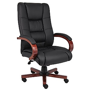 BOSS Office Products High Back Executive Wood Finished Chairs