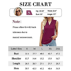 KTILG Tank Tops for Women Trendy Sleeveless Summer Tanks for Women V Neck Tank Tops for Women Office Polo Tank Top (Black M)