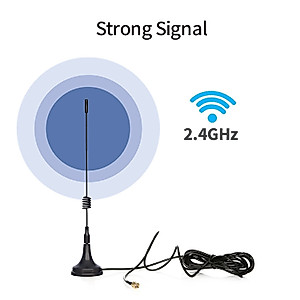 Tonton 2 Pack 10ft 7dBi WiFi Antenna Extension Cable with Magnetic Base for IP Wireless Security Camera and CCTV Wireless Camera System