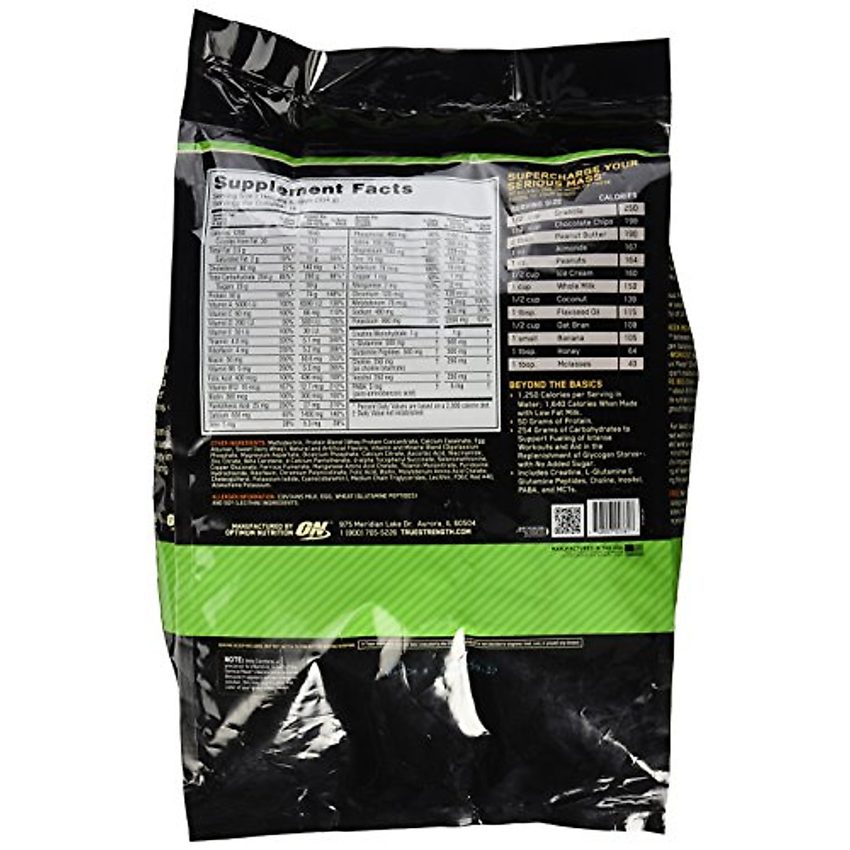 Optimum Nutrition Serious Mass Strawberry Weight Gain Protein Powder | 12 lbs