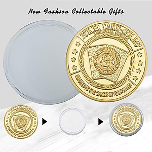 SW Poker Card-Guard Coin Collectibles Table Games Poker Card-Guard Protector Golden Coin Chip w/Plastic Case, Poker Chips Coin, A Great Coin Collecting Gifts for Husband, Father, Friends