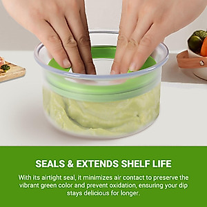 3Pack Guacamole Saver Containers, Wholly Guacamole Pro Keeper for Fridge, Avocado Dip Airtight Bowls, for Spice, Fruit and Vegetable, Marinade, Berry Mix, Seasoning, Prepworks Progressive Storage Box