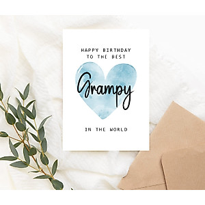 MoltDesigns Happy Birthday To The Best Grampy In The World Card - Grampy Birthday Card - Grampy Card - Father's Day Gift - Happy Birthday Card