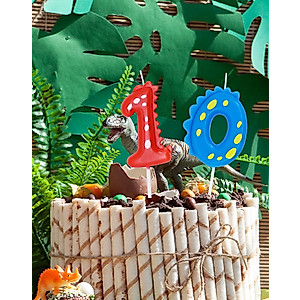 ZHIHUI Birthday Candle, Dinosaur Number Candles, Dinasour Forest Theme Cake Decoration, Happy Birthday Cake Topper for Boys Girls Kids Dino Theme Party Anniversary Celebration Supplies (Number 3)