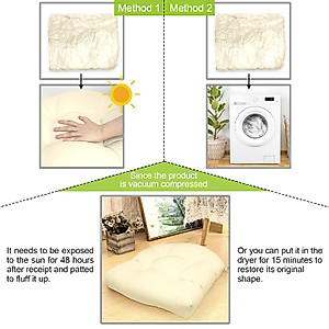 Indoor/Outdoor Chairpad with Ties, Patio Furniture Chair Cushions, Outdoor Rocking Chair Cushions, Outdoor Seat Cushions (Beige, 19 * 19)