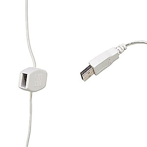 USB White Wire Extension Cord with 12 Power Outlets