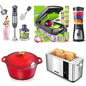 Mueller Food Storage Containers with Lids Airtight, 14-Piece Cereal Containers Storage, Kitchen & Pantry Organization Storage with 14 Labels, 4 Measuring Cups and Marker, Dark Blue