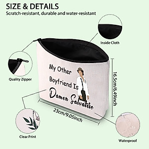 Vampire Fandom Cosmetic Bag My Other Boyfriend is Damon Salvatore Makeup Bag Vampire Fans Gift Vampire Themed Gift (damon)