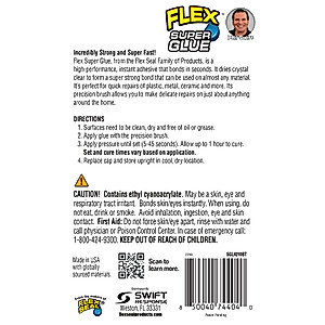 Flex Super Glue Liquid, Clear, 10 Gram Brush-On Bottle, (Pack of 1)