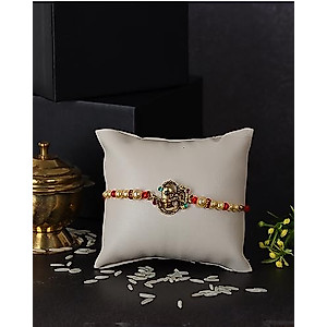 CHERKRAFT Rakhi Thread for Brother Men/Boy - Designer Rakhi with OM Symbol for Rakshabandhan (Pack of 1) (Design 3)