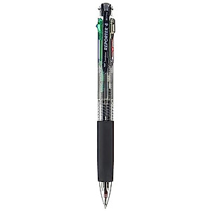 Tombow 4 Colors Ballpoint Pen, Reporter 4, Black, Red, Blue, Green, Transparent Body (BC-FRC20)
