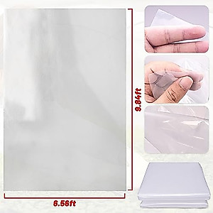 6 Mil Clear Greenhouse Plastic Sheeting,Transparent Plastic Film for Greenhouse, Resistant Polyethylene Film for Farm,Garden (6.5ftx9.8ft)